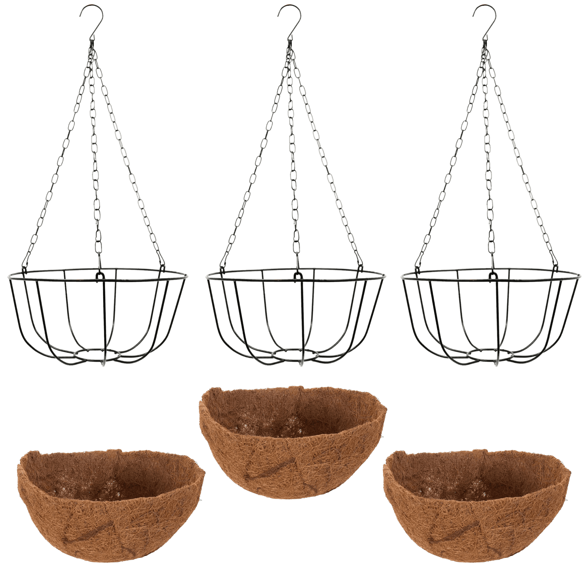 A1 Unlimited Hanging Wire Baskets (10 in) with Pre-Molded Coco Plant ...
