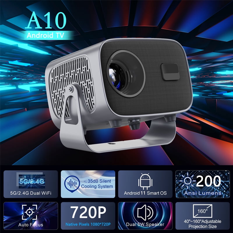 A10 home theater portable mini projector for Android 11 h713 BT 5.2 ...