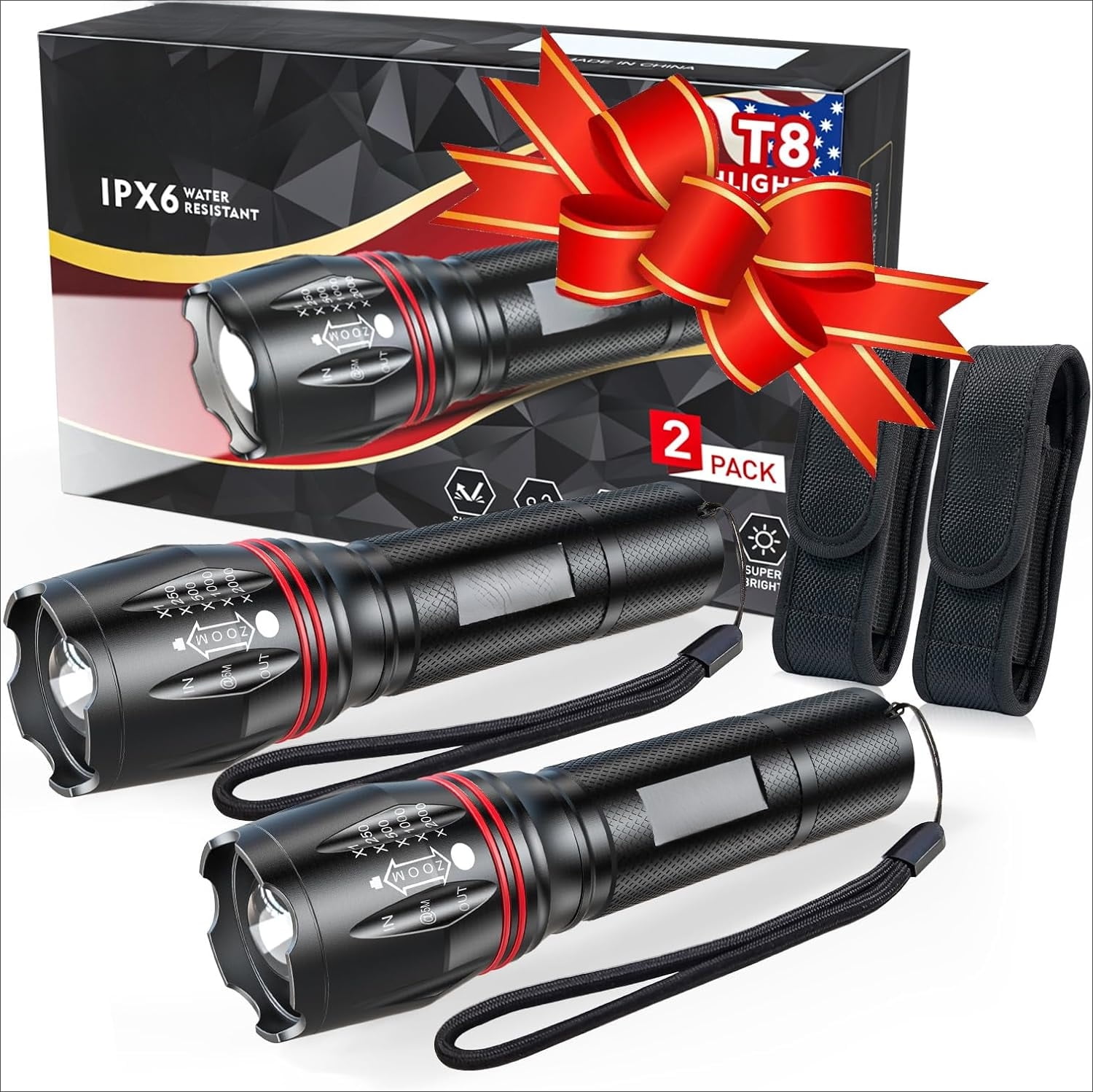 A100 LED EDC Flashlights High Lumens,Bright, Zoomable, Waterproof ...
