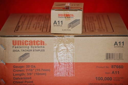 A11 3/8" (T50) Galvanized Staples 20 Boxes 5,000 Box 100,000 Cs ...