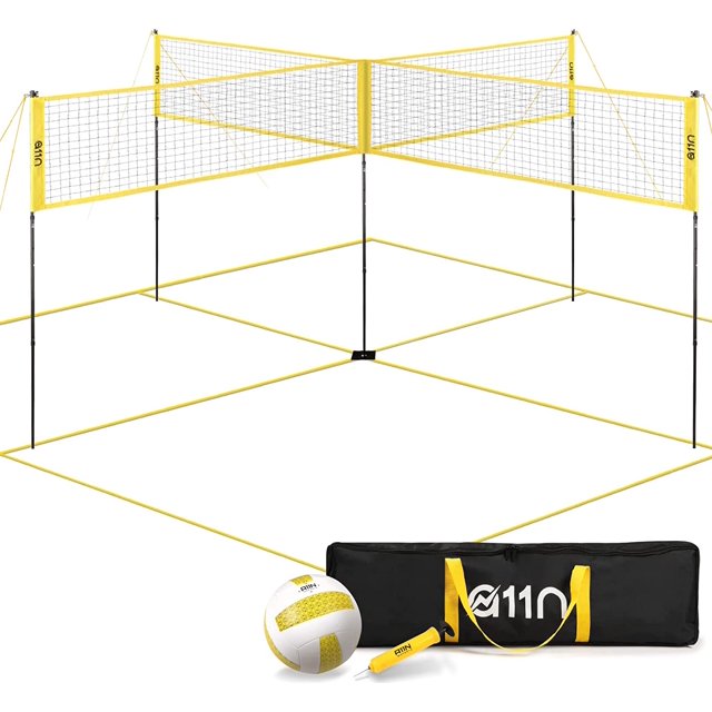 A11N Combo 4-Way Volleyball & Badminton Outdoor Game Set with ...