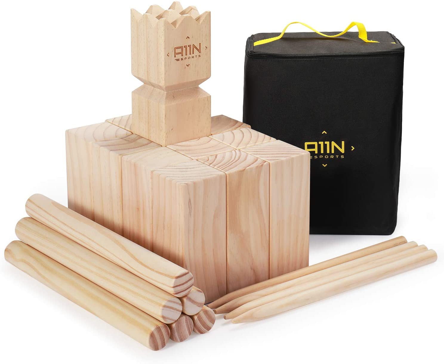 A11N Kubb Viking Chess Lawn Game - Premium Yard Game Set with Tote Bag ...