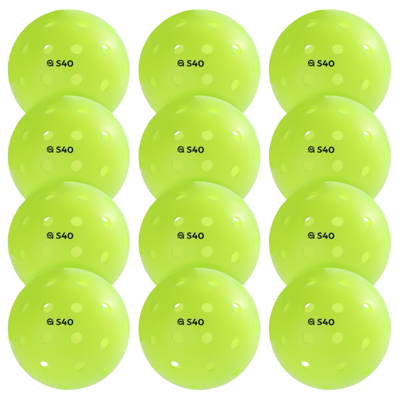 A11N S40 Outdoor Pickleball Balls- 12-Pack, Neon Green, USA Pickleball ...