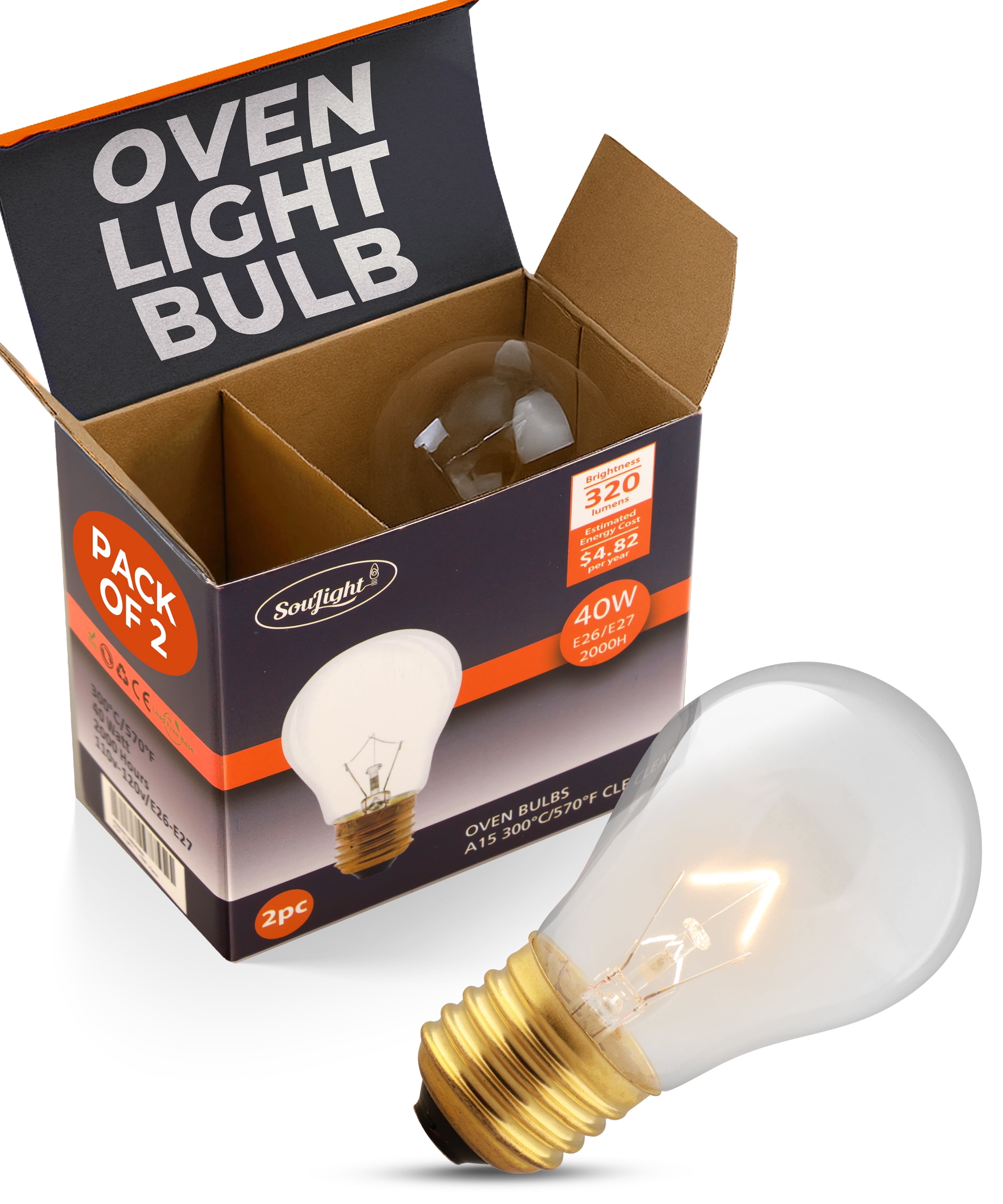 A15 Light Bulb 40w, Socket Base E27, Color Temperature: 2700K ...