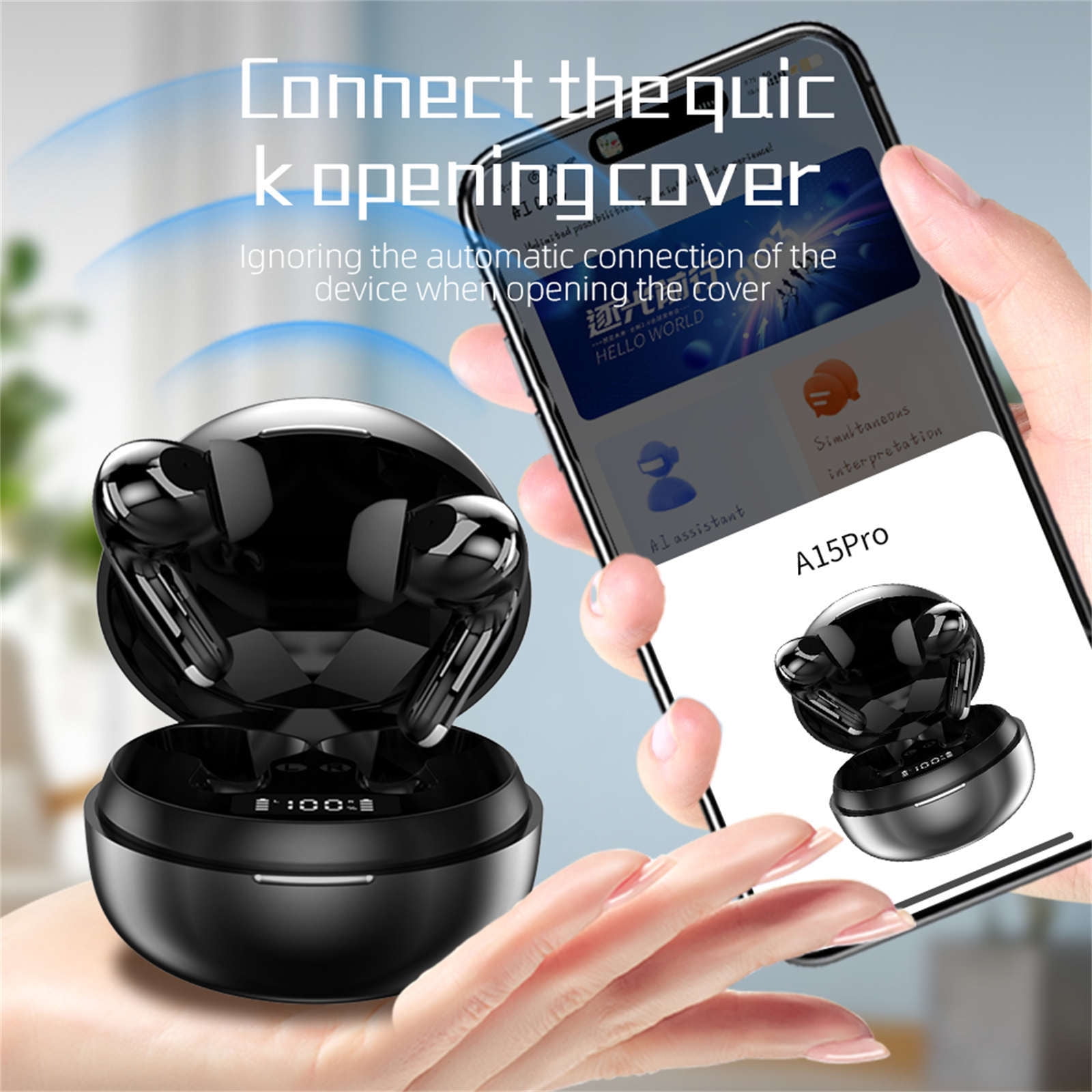 A15PRO Wireless Label Noise Reduction In Ear Translation Headset Long ...