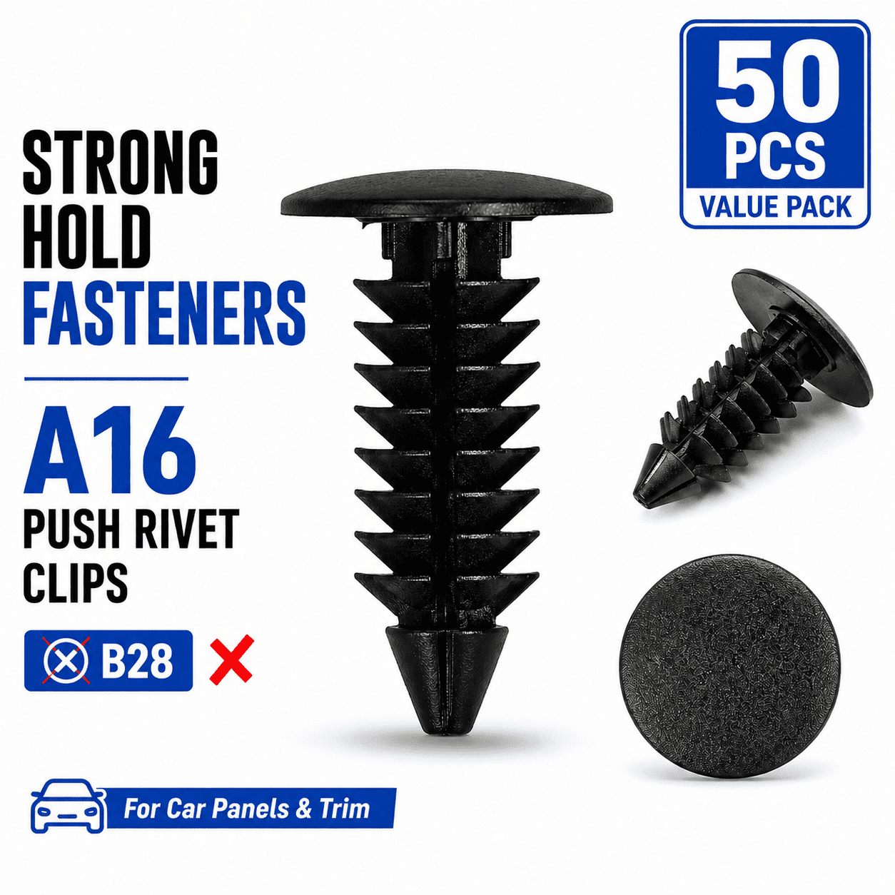 A16 Plastic Push Rivet Clips – Automotive Fasteners for Car Door Panels ...