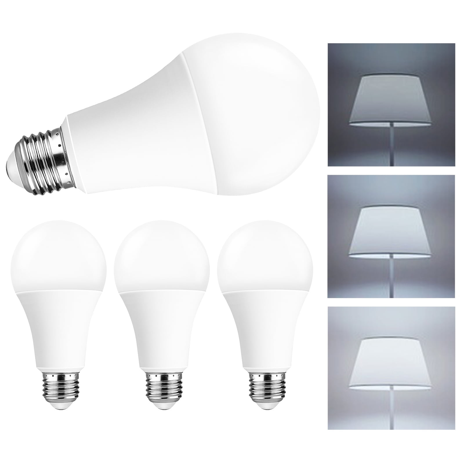 A19 3 Way LED Light Bulbs, Daylight White 5000K, 30/70/100W Equiv. (6 ...