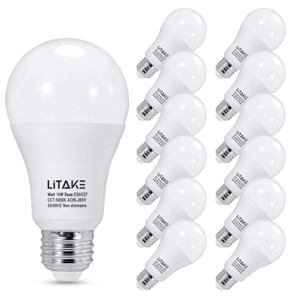 A19 LED Bulbs 150 Watt Equivalent,5000K Daylight LED Light Bulbs,E26 ...