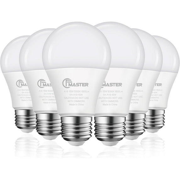 A19 LED Light Bulb, 100W Equivalent Light Bulbs, 15W 5000K Daylight ...