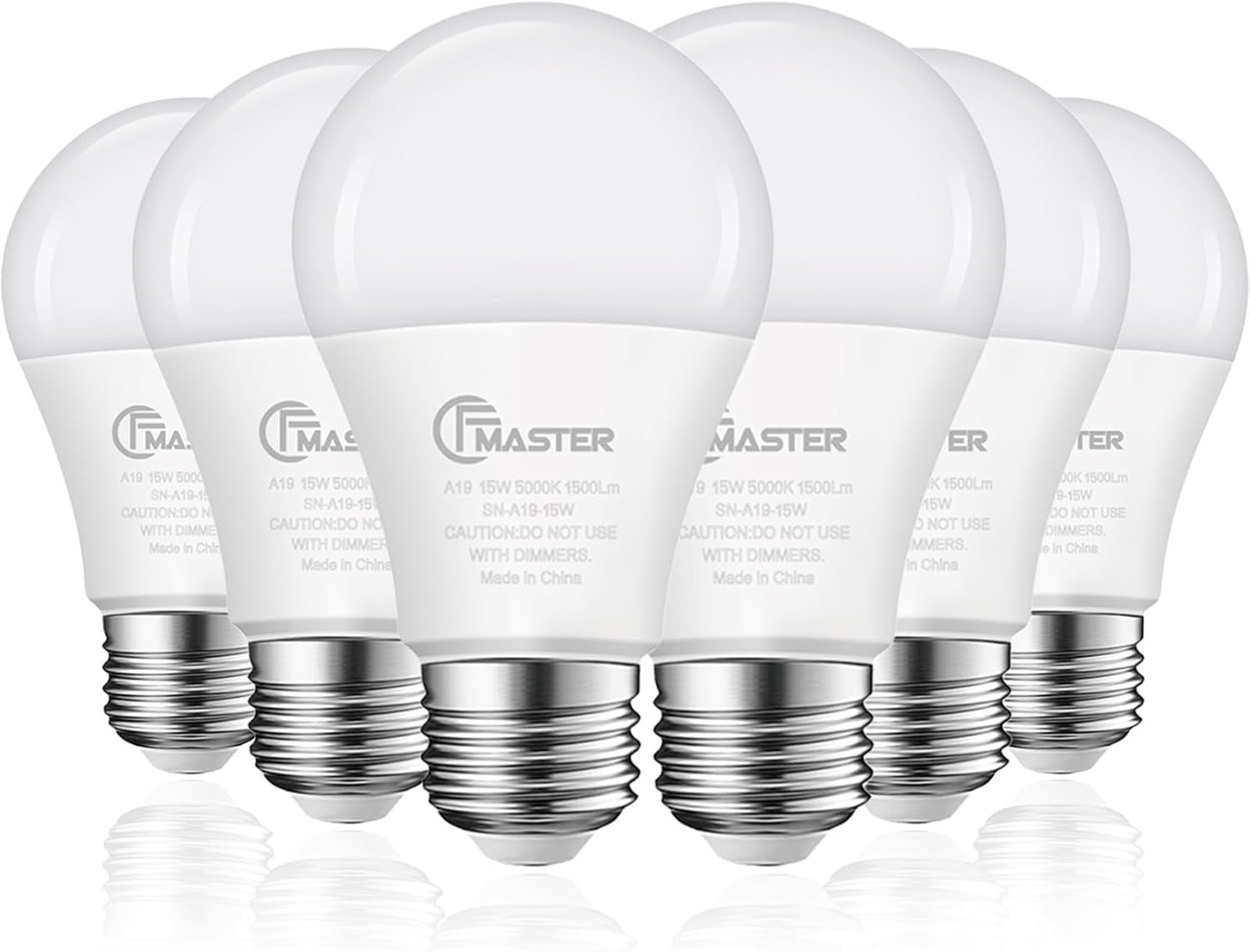 A19 LED Light Bulb, 100W Equivalent Light Bulbs, 15W 5000K Daylight ...