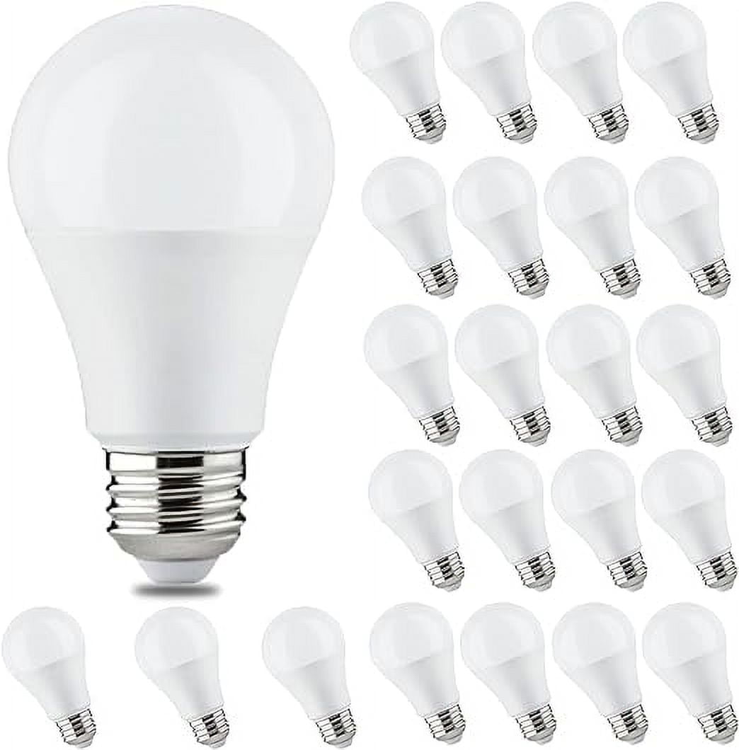 A19 LED Light Bulb 24-Pack, 60W Equivalent (9W), Warm White 27000K, E26 ...