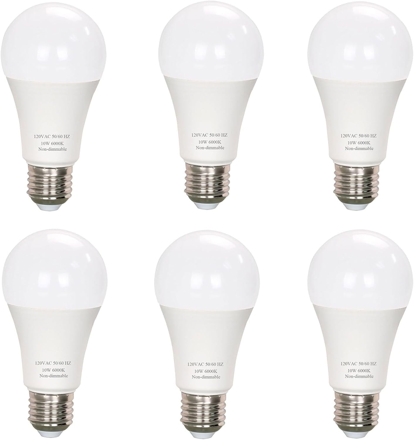 A19 LED Light Bulb 60 Watt Equivalent, Daylight White 6000K, 800 Lumens ...