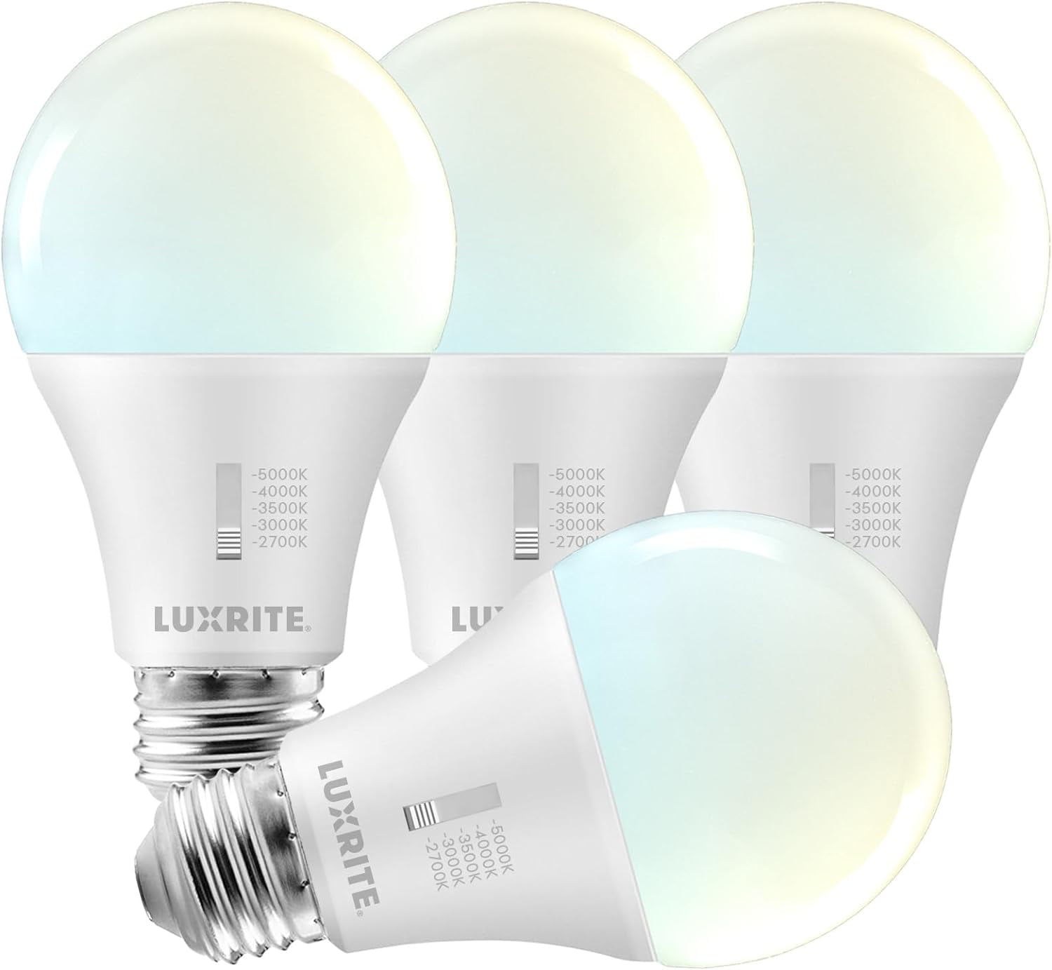 A19 LED Light Bulb 75 Watt Equivt, CRI90, 5CCT Selectable 2700K 3000K ...