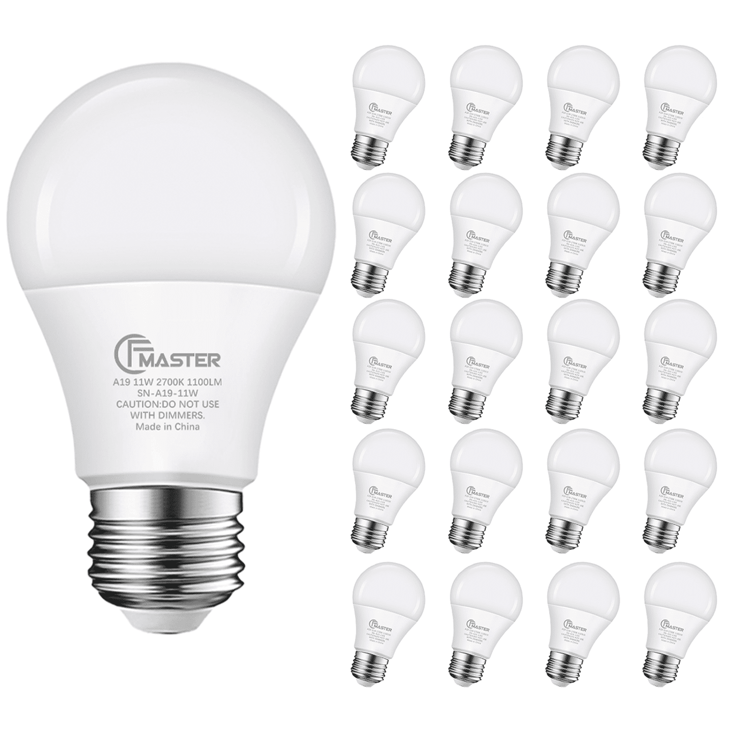 A19 LED Light Bulb, 75W Equivalent LED Bulb, 11W 2700K Warm White, 1100 ...