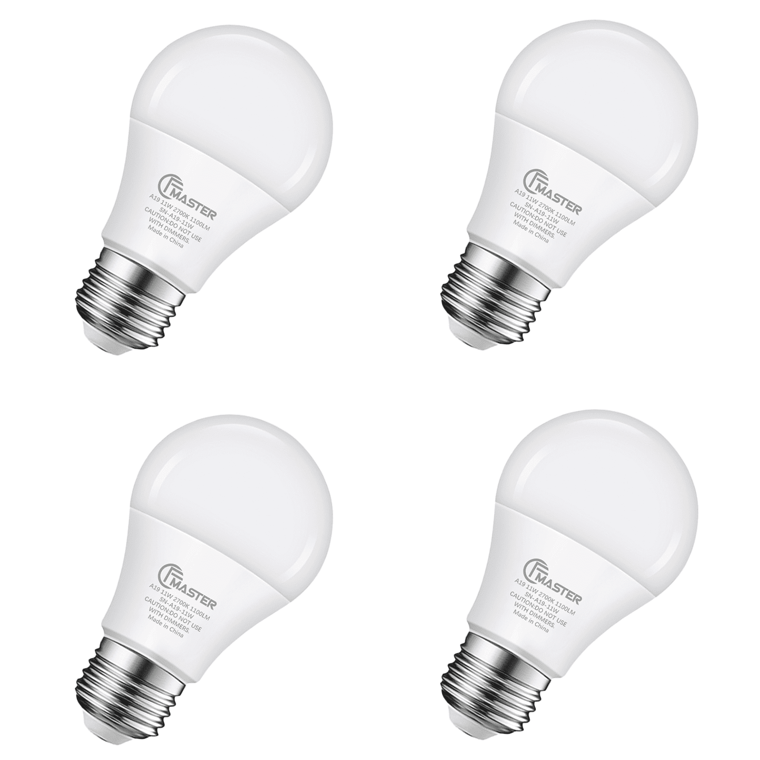 A19 LED Light Bulb, 75W Equivalent LED Bulb, 11W 2700K Warm White, 1100 ...
