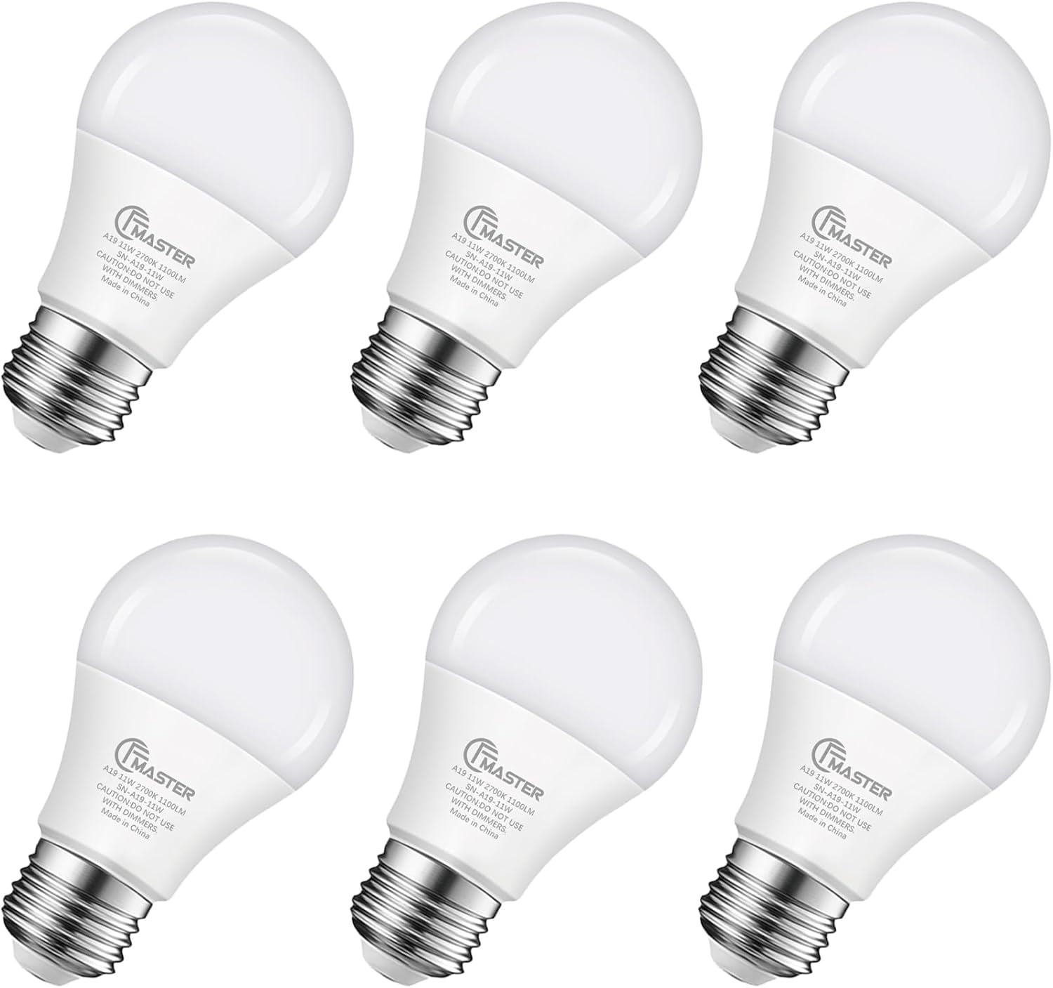 A19 LED Light Bulb, 75W Equivalent LED Bulb, 11W 2700K Warm White, 1100 ...