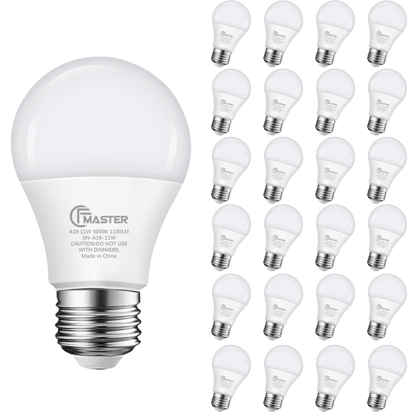 A19 LED Light Bulb, 75W Equivalent LED Bulb, 11W 5000K Daylight, 1100 ...