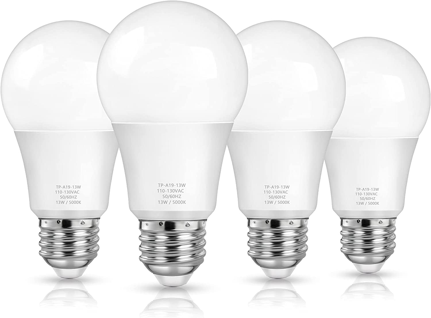 A19 LED Light Bulbs, 100 Watt Equivalent Daylight White 5000K, 1500LM ...
