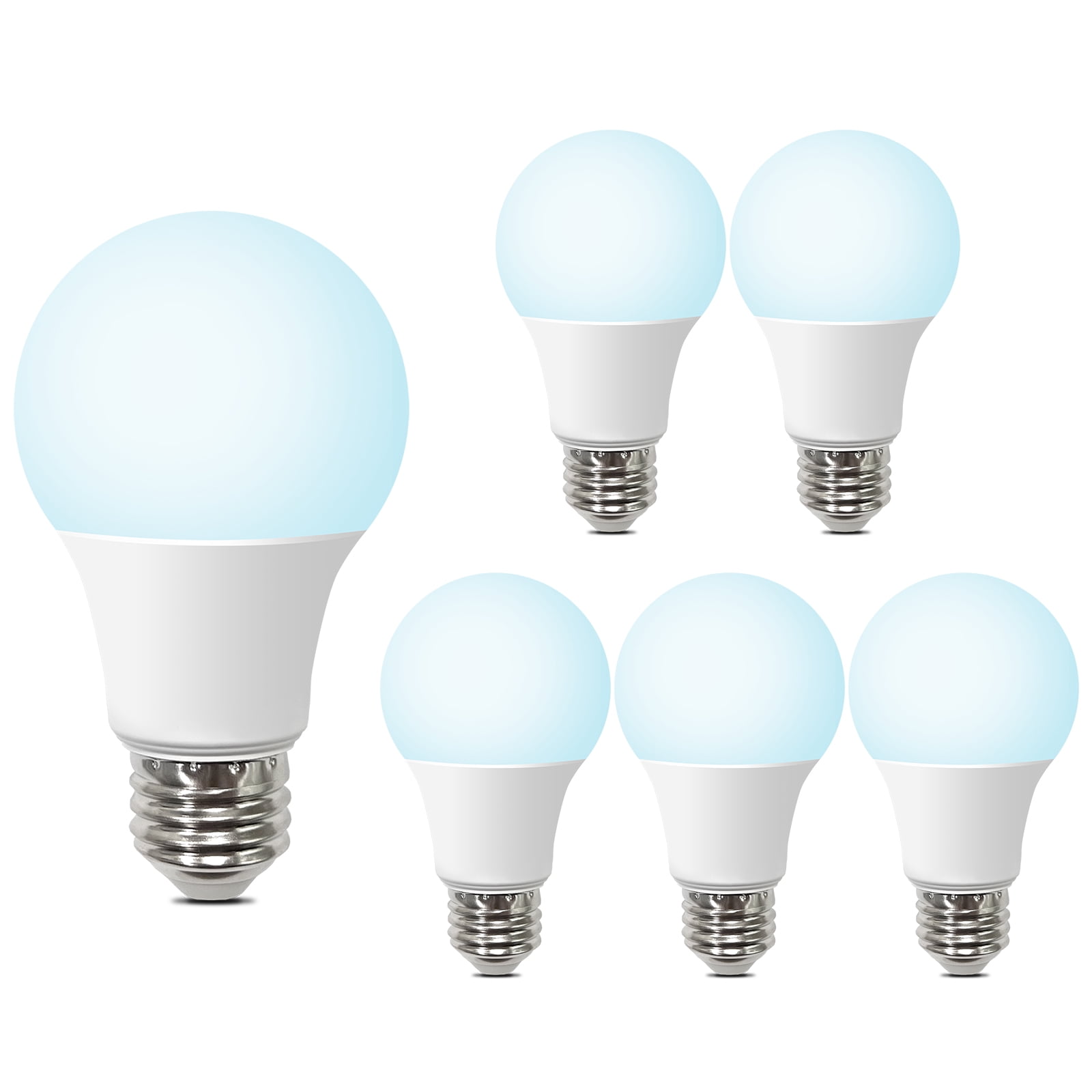 A19 LED Light Bulbs 6-Pack, 60W Equivalent 8W, 800LM Daylight 5000K ...