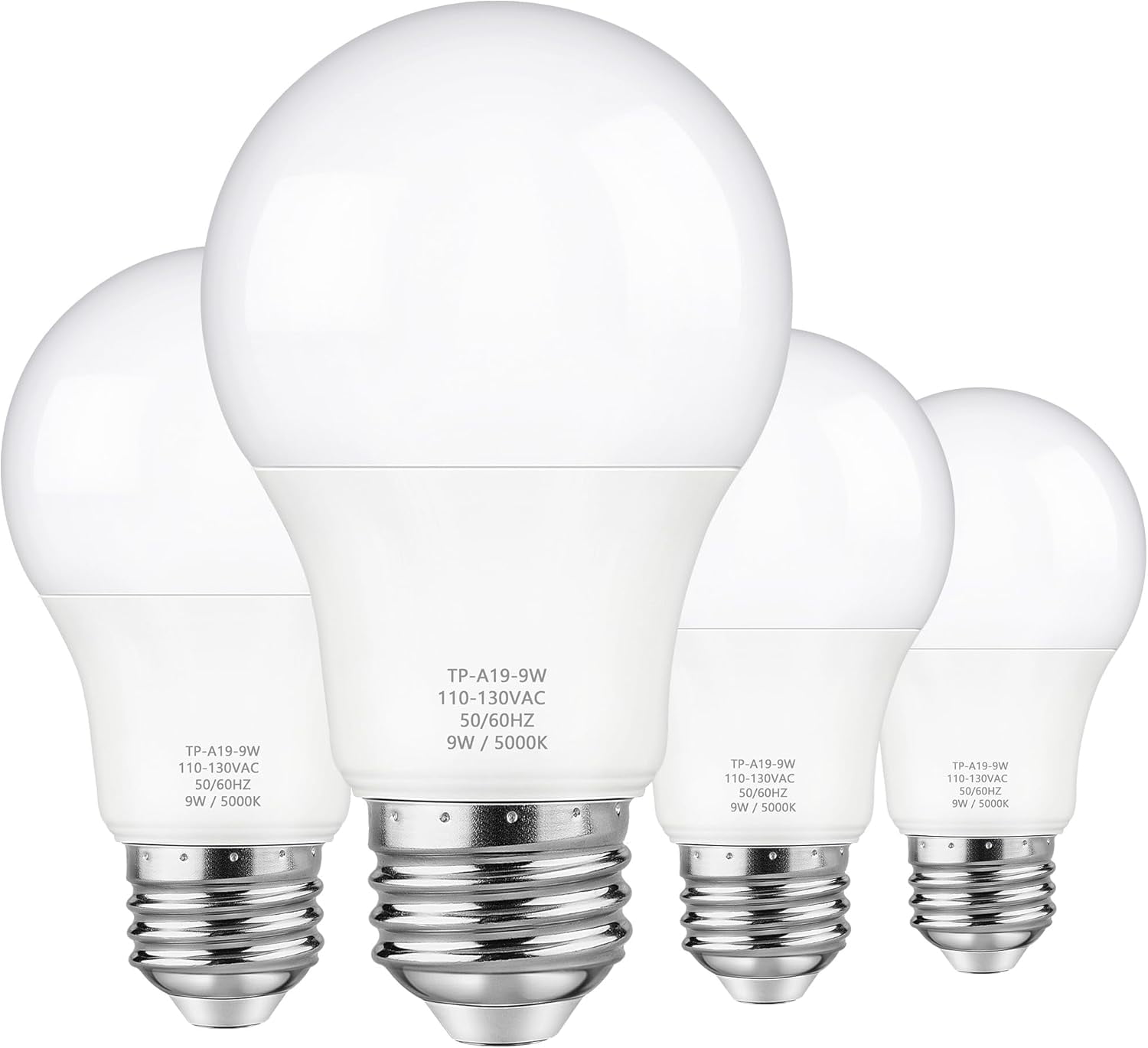 A19 LED Light Bulbs, 60 Watt Equivalent LED Bulb, Daylight White 5000K ...