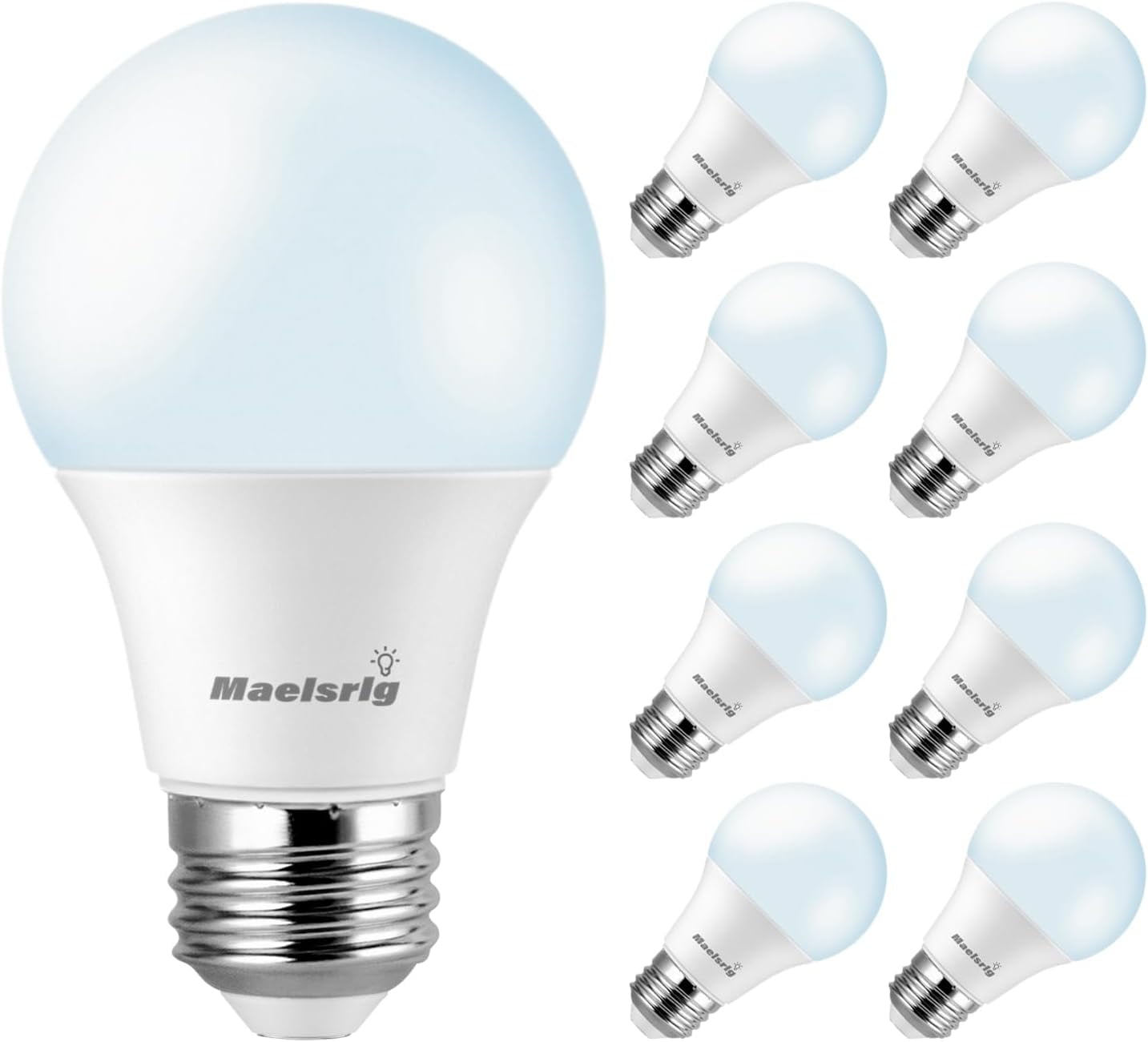 A19 LED Light Bulbs 60 Watt Equivt, 90 CRI, Dimmable, Daylight 5000K ...