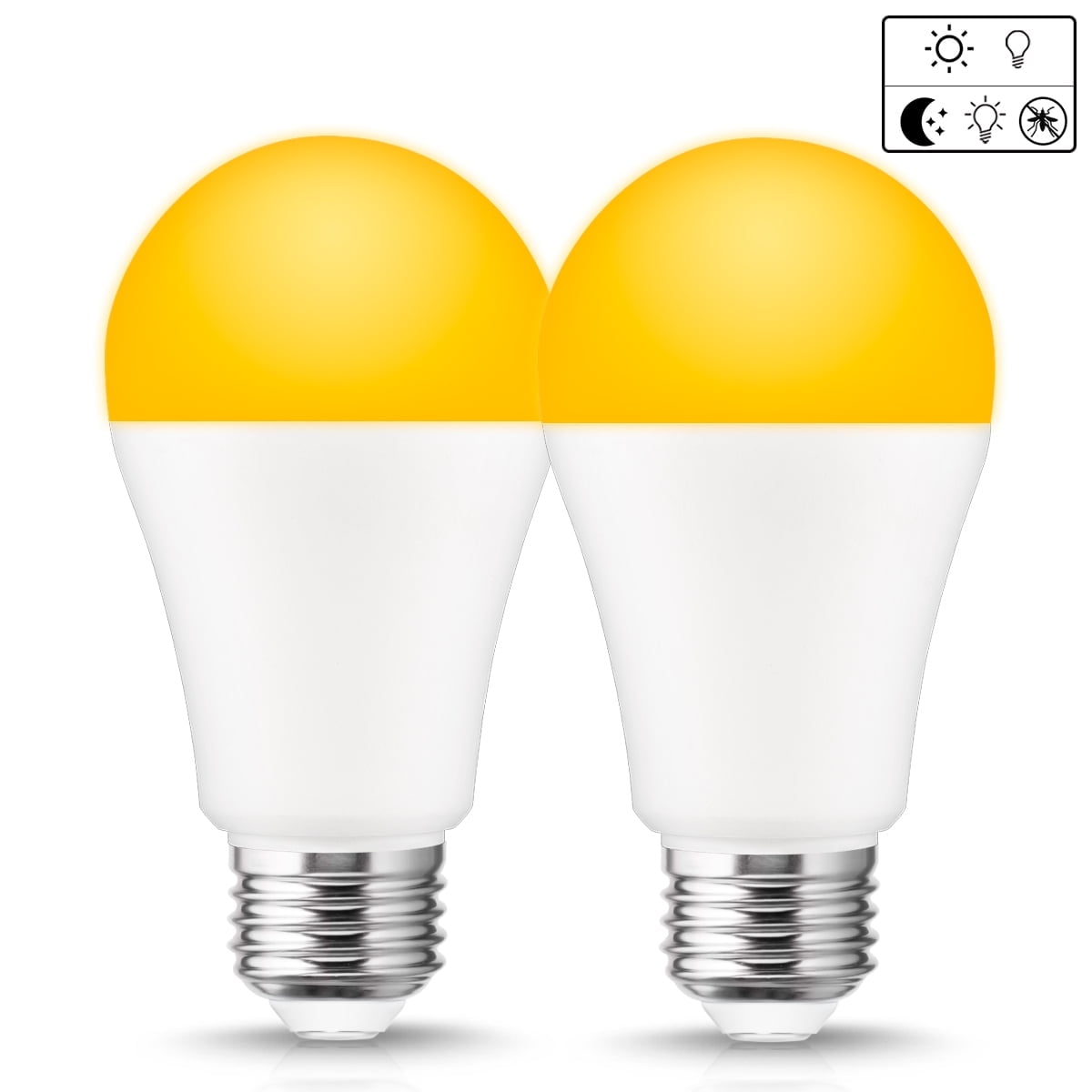 YANSUN A19 LED Yellow Bug Light Bulbs, 12W, E26 Base, Amber Outdoor ...