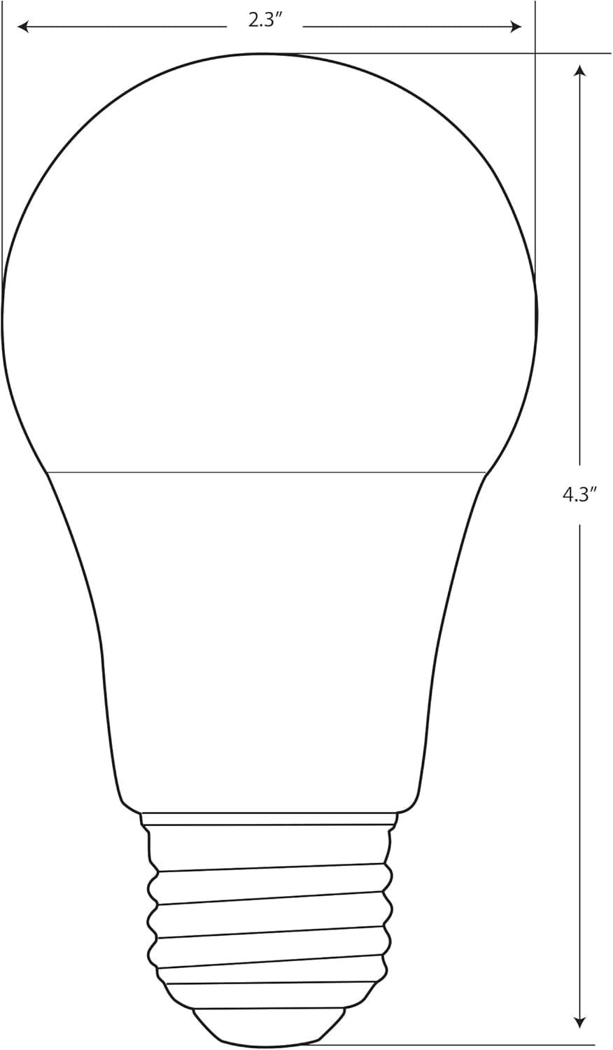 A19 Light Bulb, 75W Equivalent, Dimmable, 1100 Lumens, E26 Standard ...