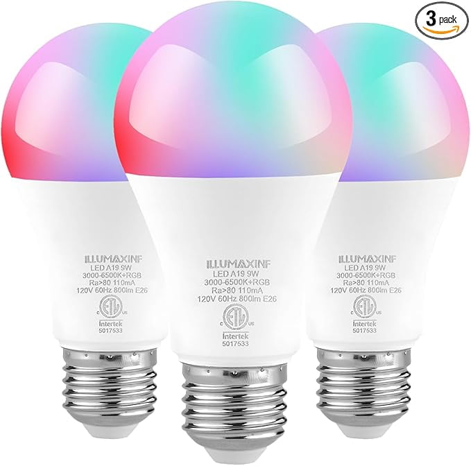 A19 Smart Light Bulbs, WiFi Bluetooth Color Changing LED Light Bulbs ...