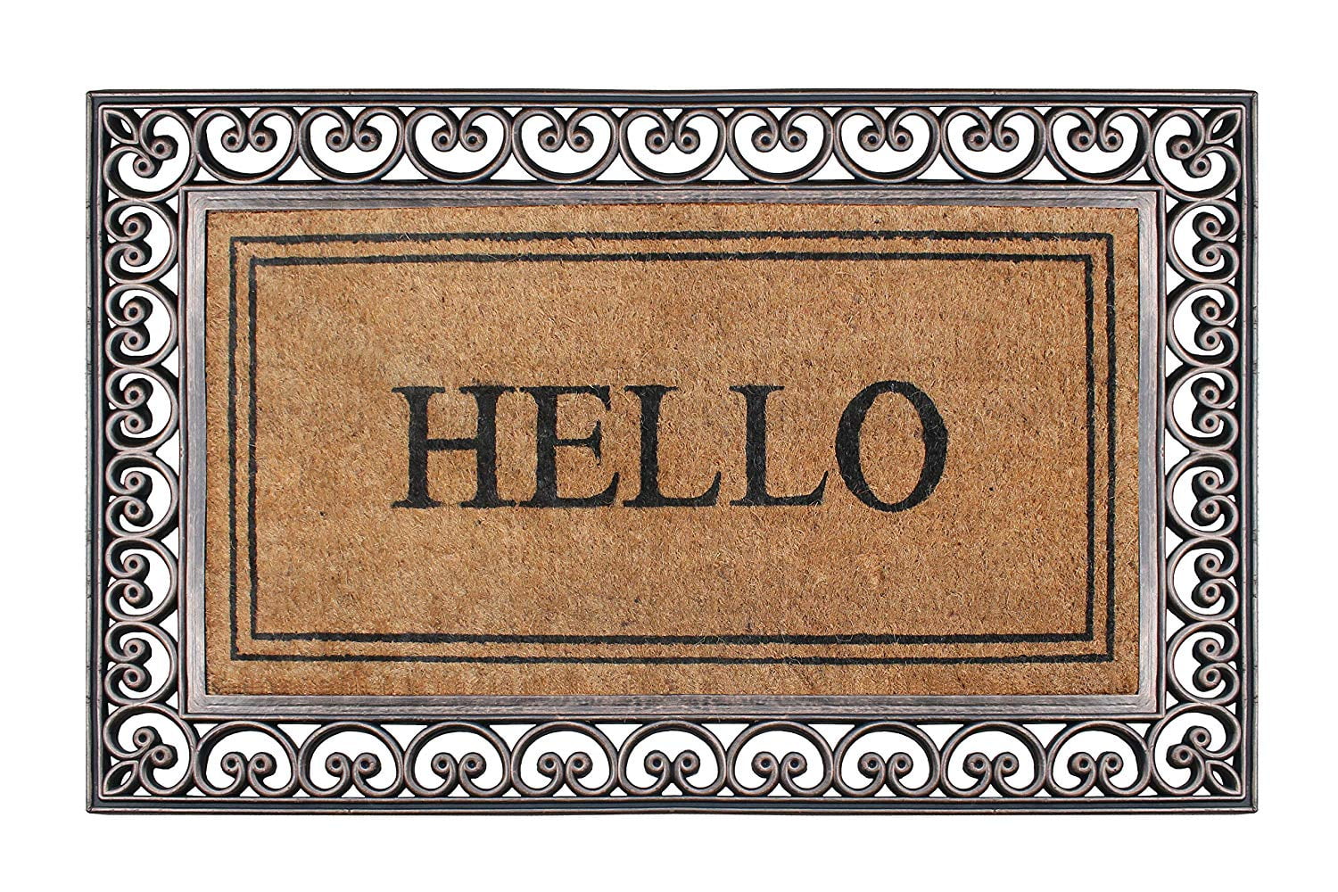 A1HC Rubber And Coir Classic Paisley Border Double Doormat - Walmart.com