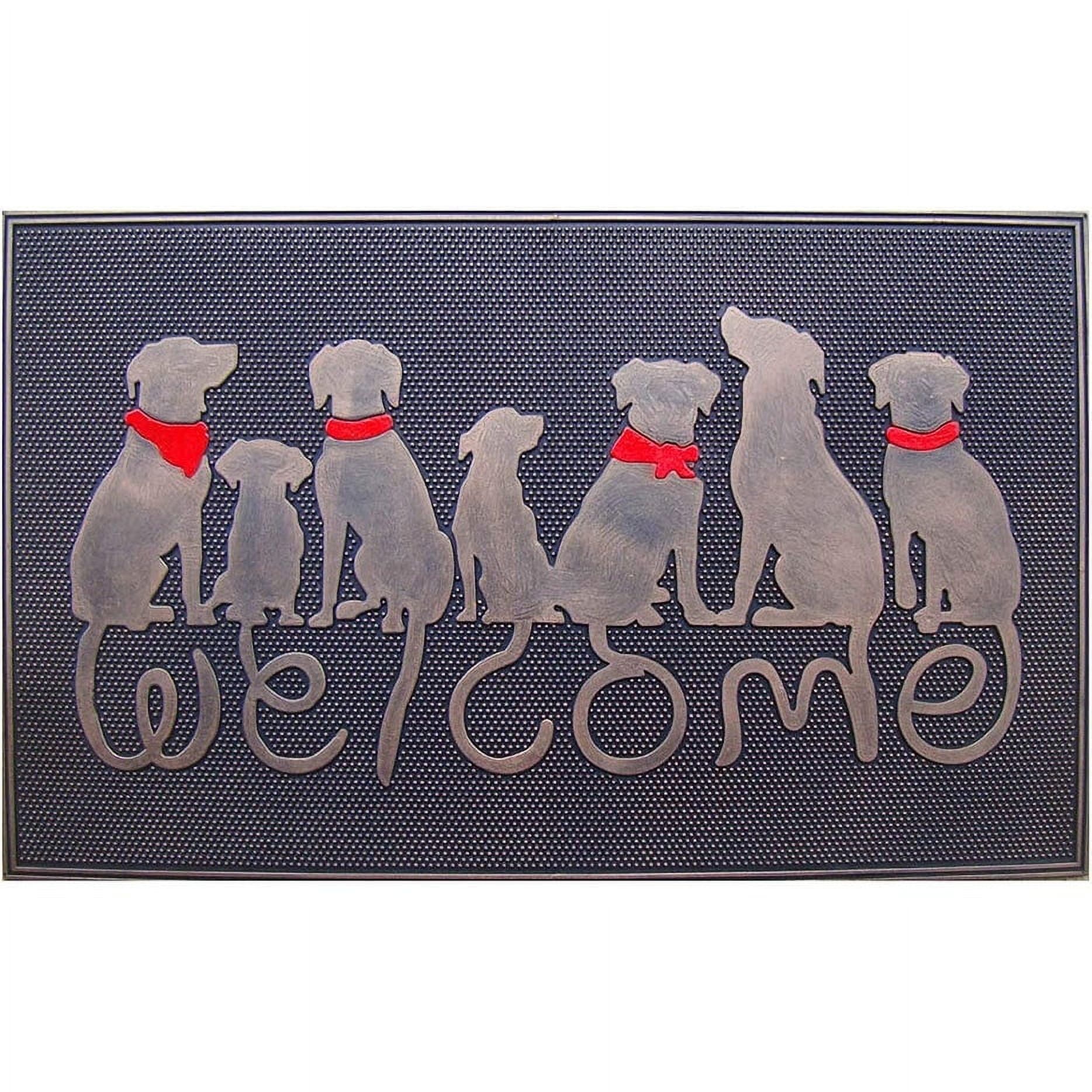 A1HC Dog Tail Welcome Rubber Pin Welcome Door Mats for Outdoor Entrance ...