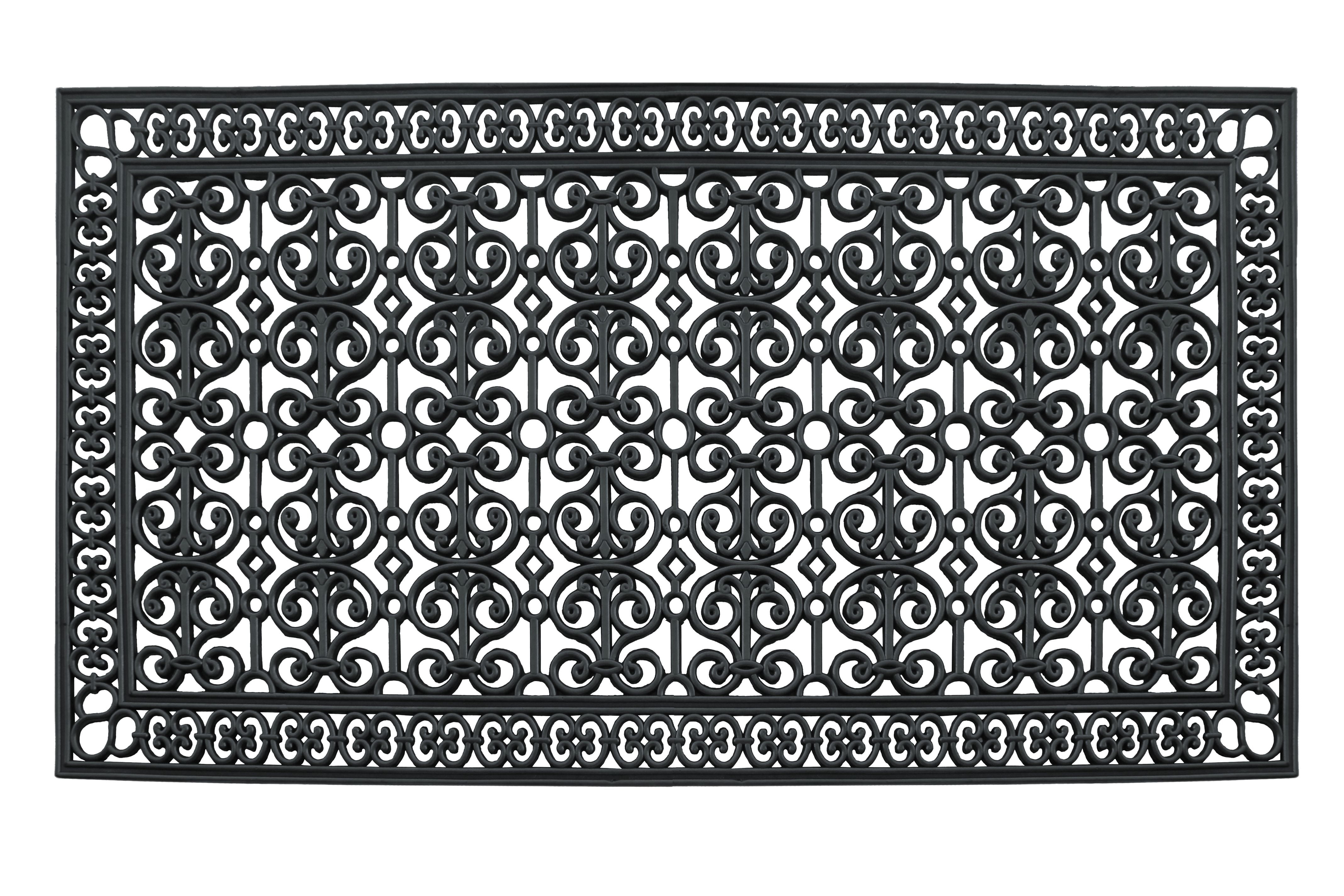 A1HC Natural Rubber Large Doormat 36”x72”, Scrapes Shoes Clean of Dirt ...