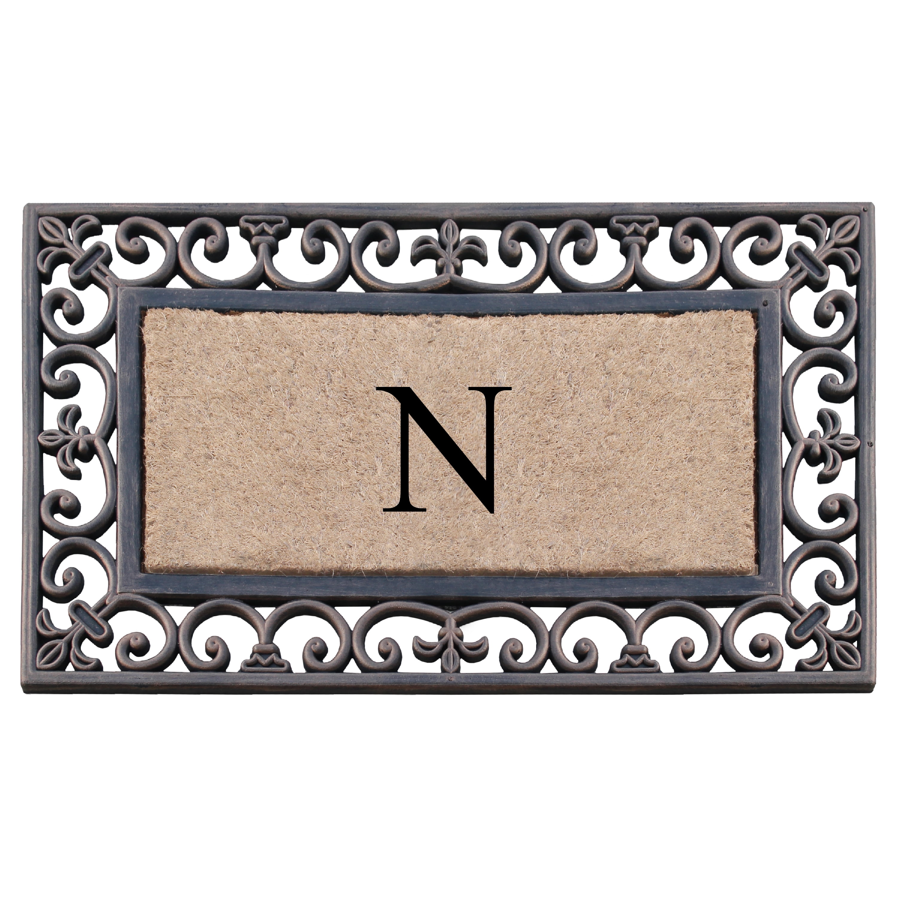 A1 Home Collections Classic Paisley Border Rubber Coir Monogrammed Door ...