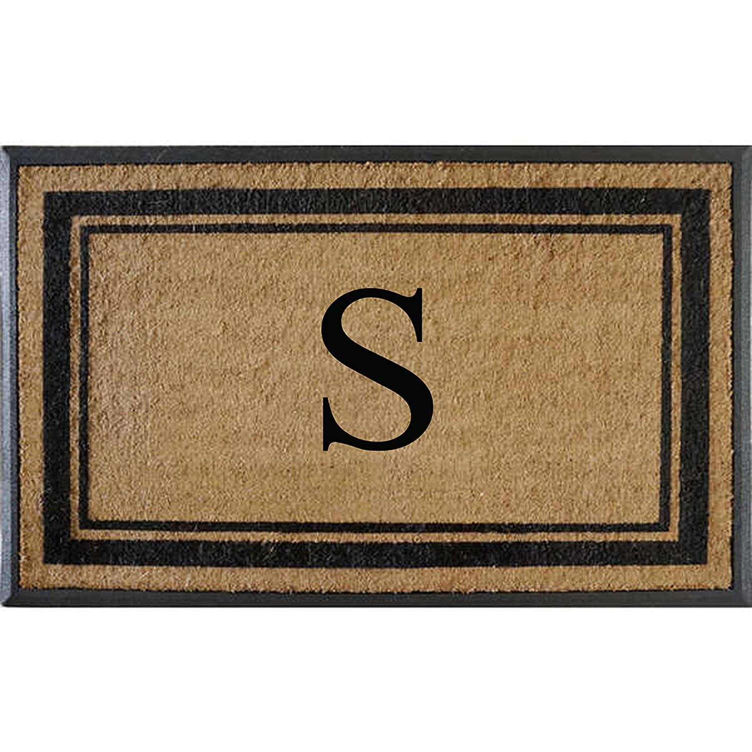 A1HC Natural Rubber & Coir Flocked Doormat, 30x48, Monogrammed Door Mat ...