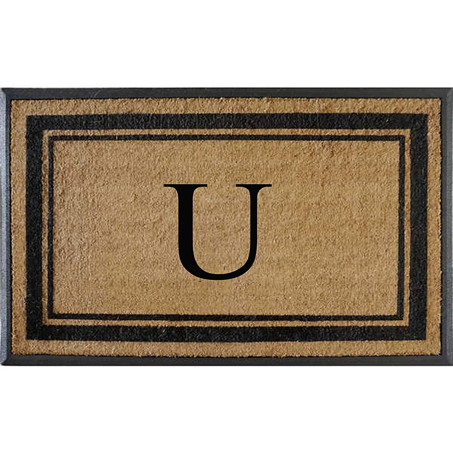 A1HC Natural Rubber & Coir Flocked Doormat, 30x48, Monogrammed Door Mat ...
