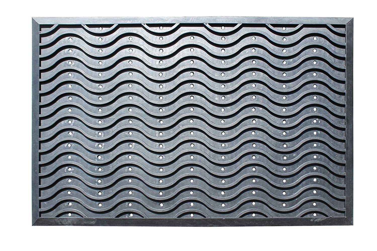 A1HC First Impression Wavy 100% Rubber Clean Step Scraper Doormat 60" L ...