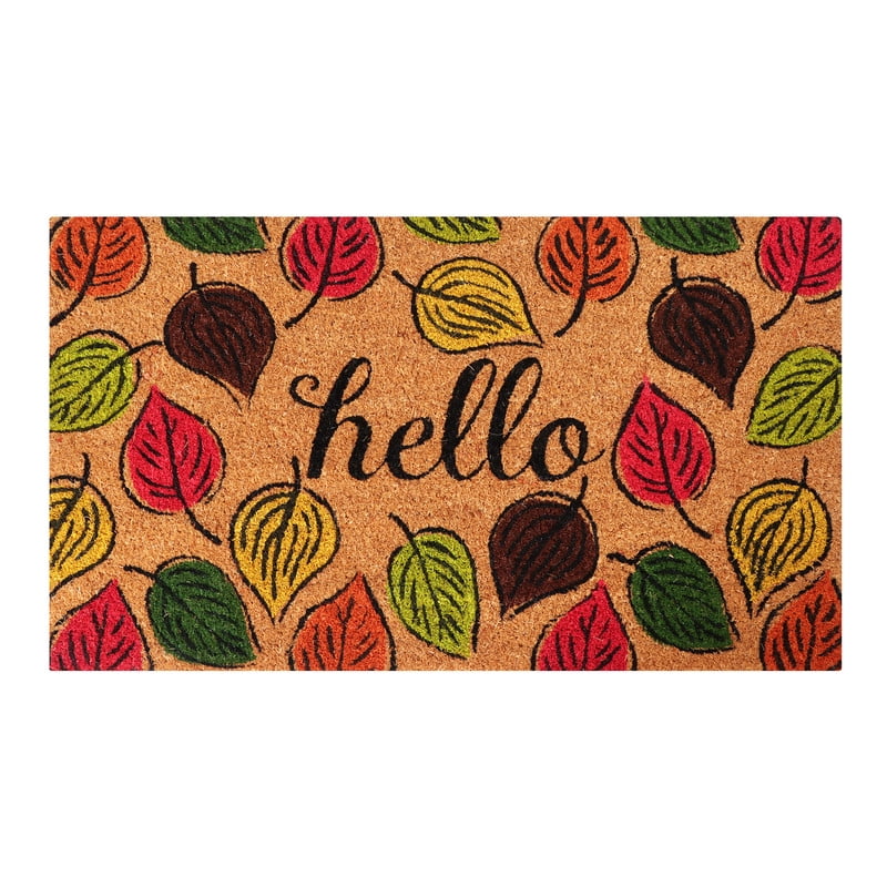A1HC Natural Coco Coir Doormat, Hello Autumn Leaves, 18"x30", Durable ...