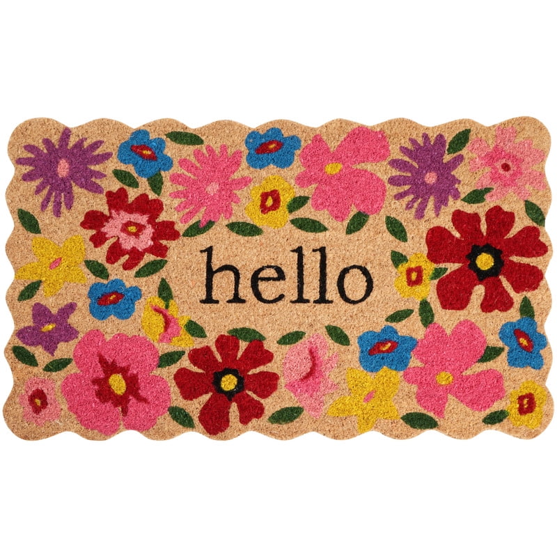 A1 Home Collections Coco Coir Door Mat with PVC Backing 18x30 Non-Slip ...