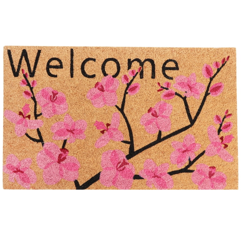 A1 Home Collections Coco Coir Doormat Spring Floral Welcome Mat Outdoor ...