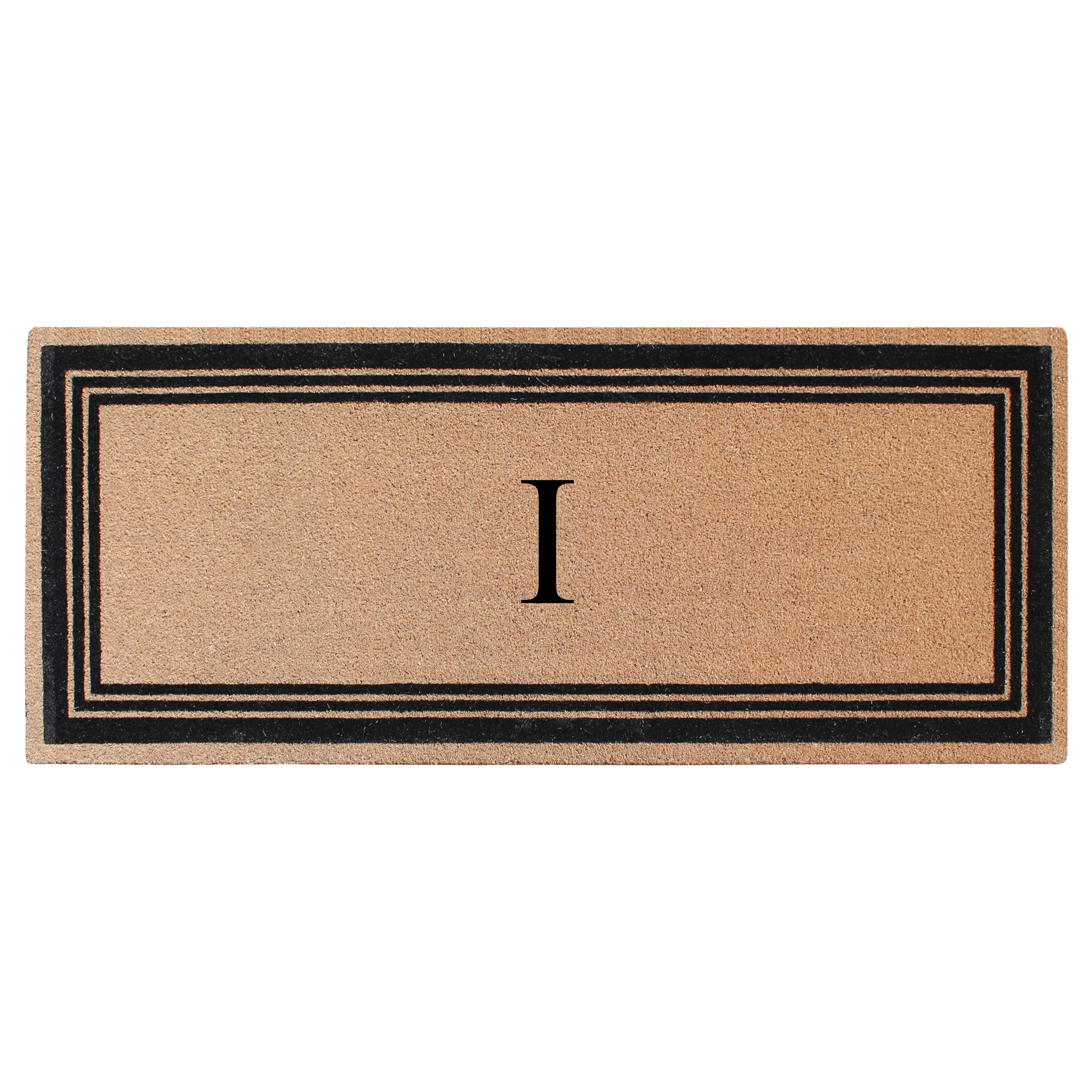 A1HC Natural Coir Flock Monogrammed Door Mat for Front Door, 24x57 ...