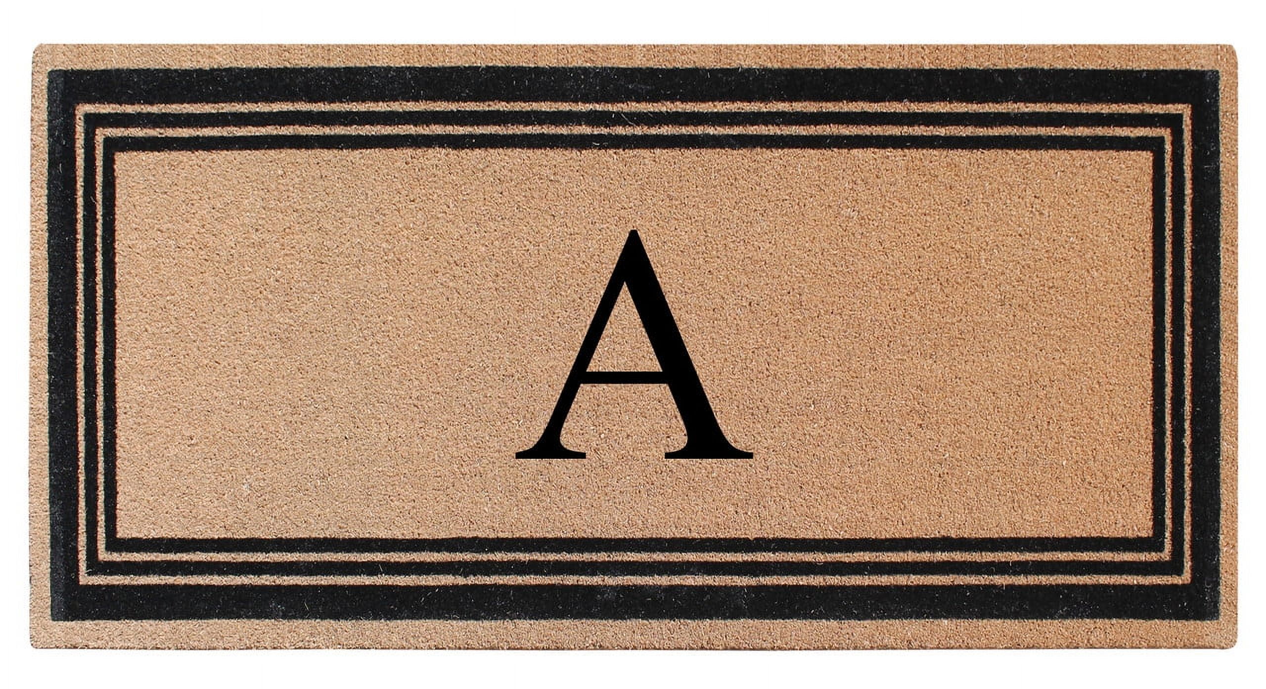 A1HC Natural Coir Flock Monogrammed Door Mat for Front Door, 36x72 ...