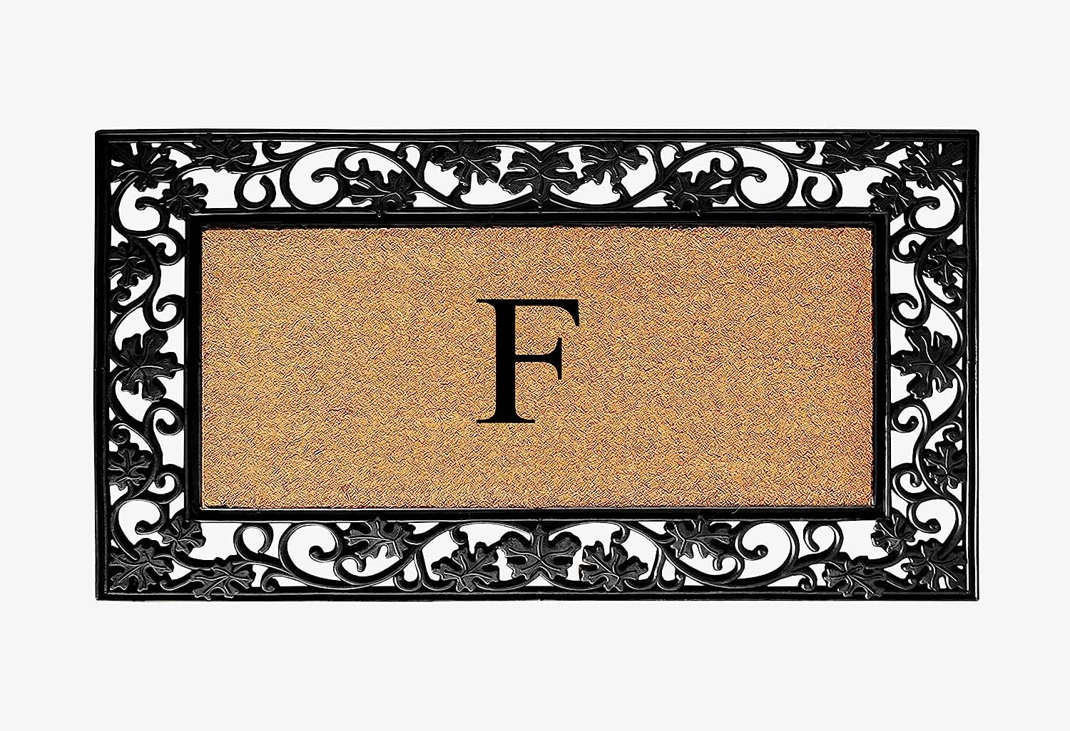 A1HC Natural Coir Monogrammed Door Mat for Front Door, Anti-Shed ...