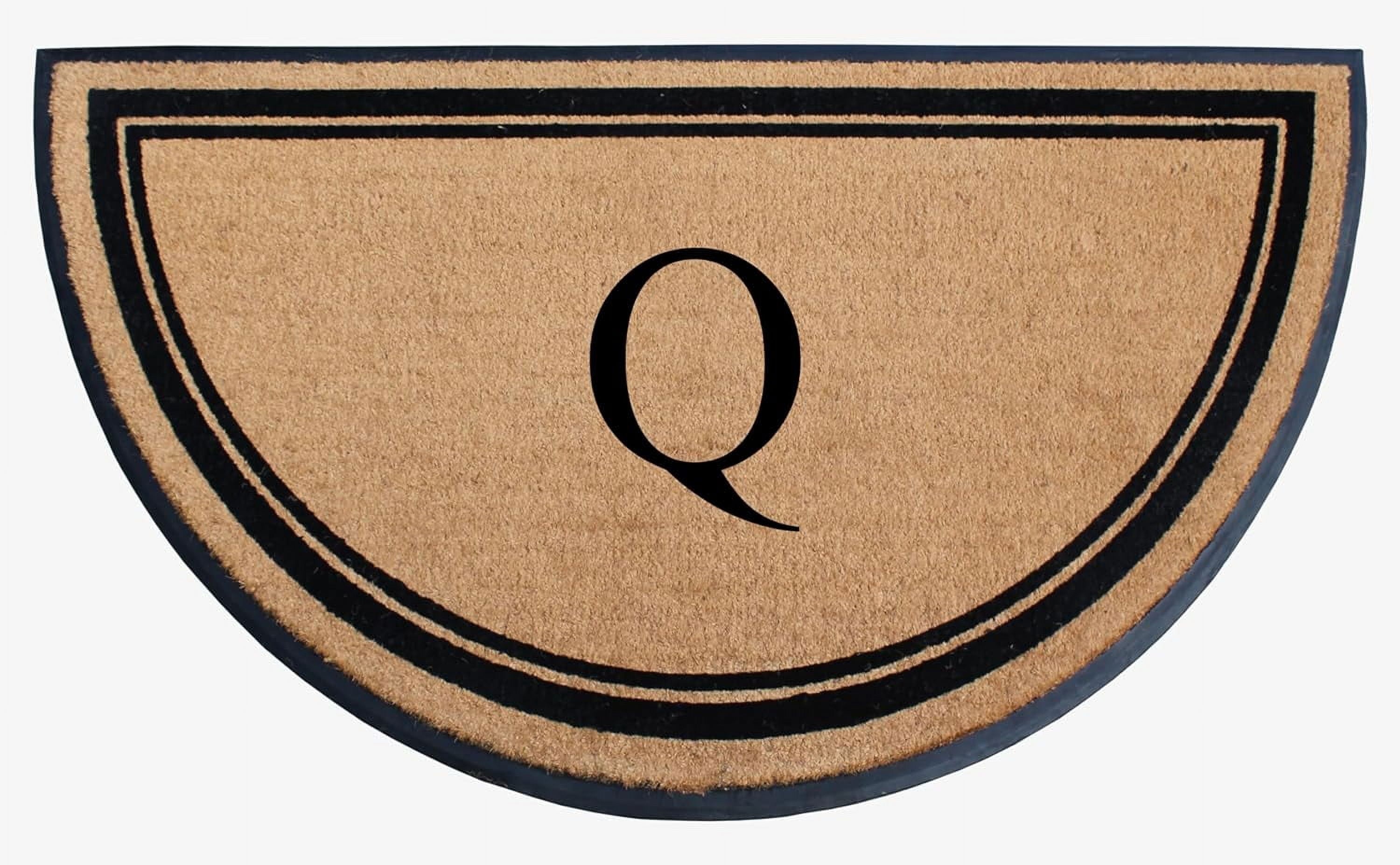 A1HC Natural Coir & Rubber 36x72 Inches Hand Flocked Large Monogrammed ...