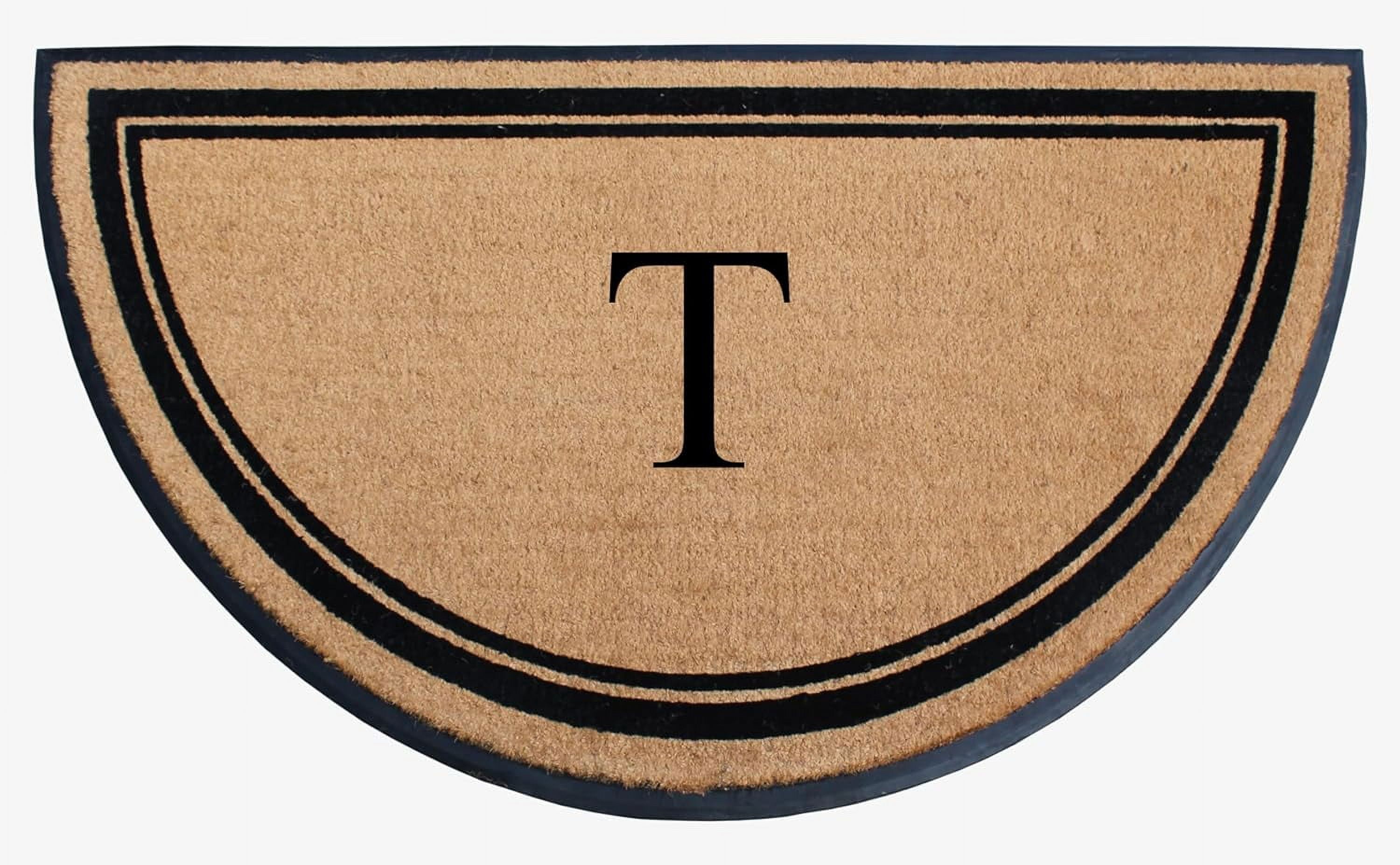 A1HC Natural Coir & Rubber 36x72 Inches Hand Flocked Large Monogrammed ...