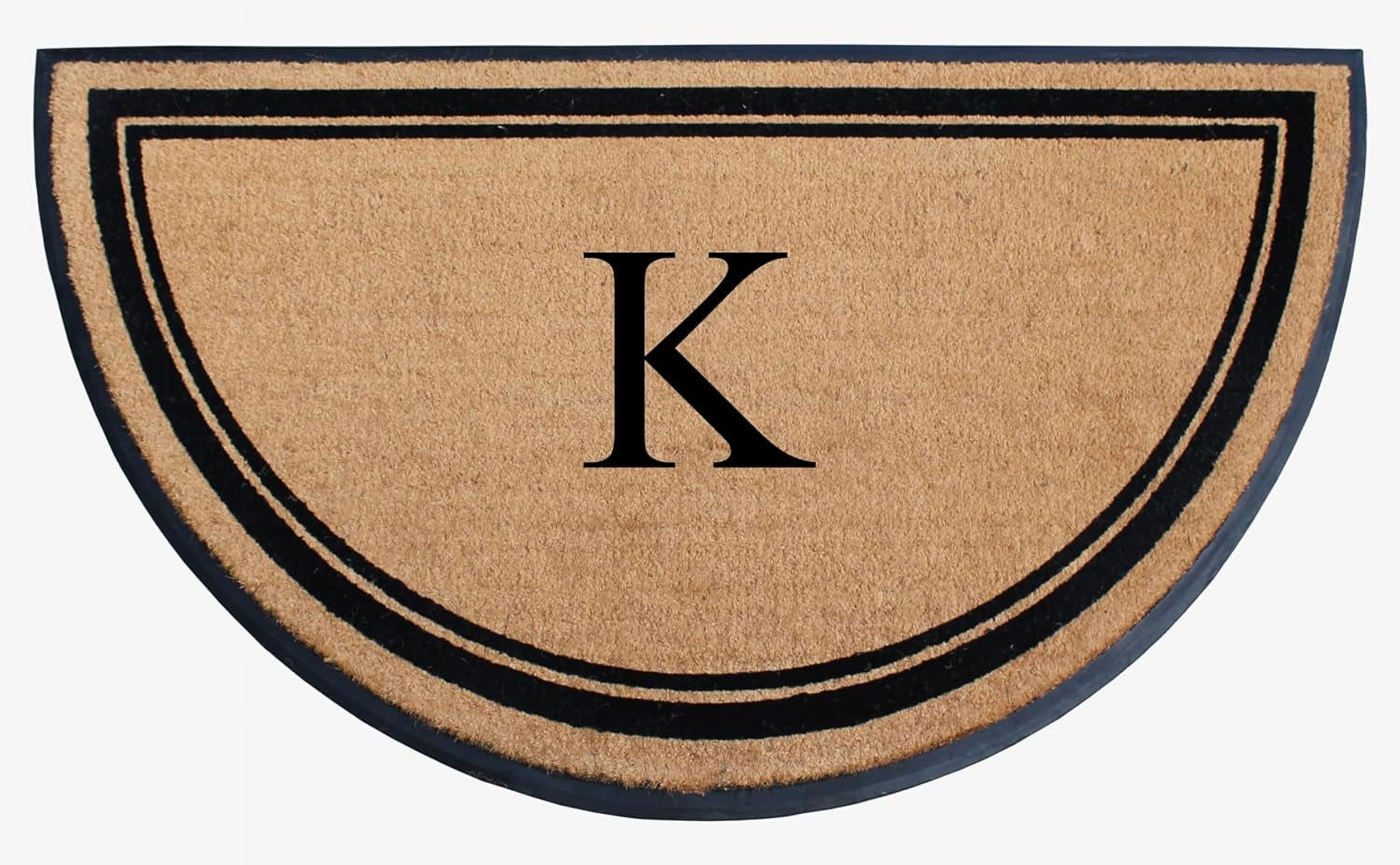 A1HC Natural Coir & Rubber 36x72 Inches Hand Flocked Large Monogrammed ...
