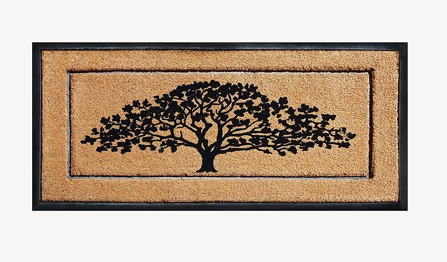 A1HC Large Outdoor Doormat, Natural Coir and Rubber, Heavy-Duty Flocked ...