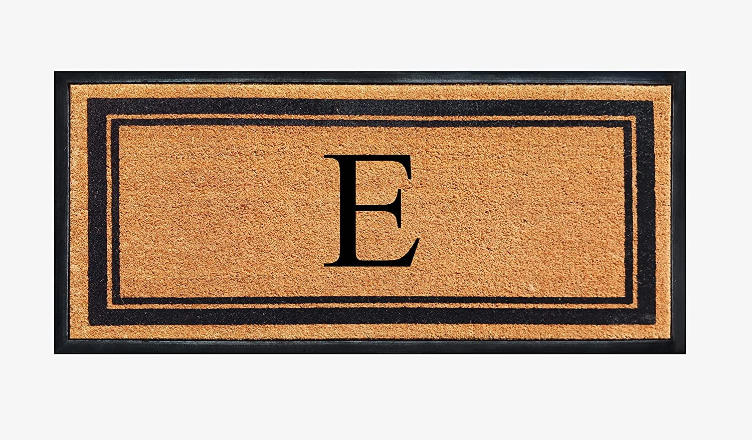A1HC Natural Coir & Rubber Hand Flocked Large Monogrammed Door Mat ...