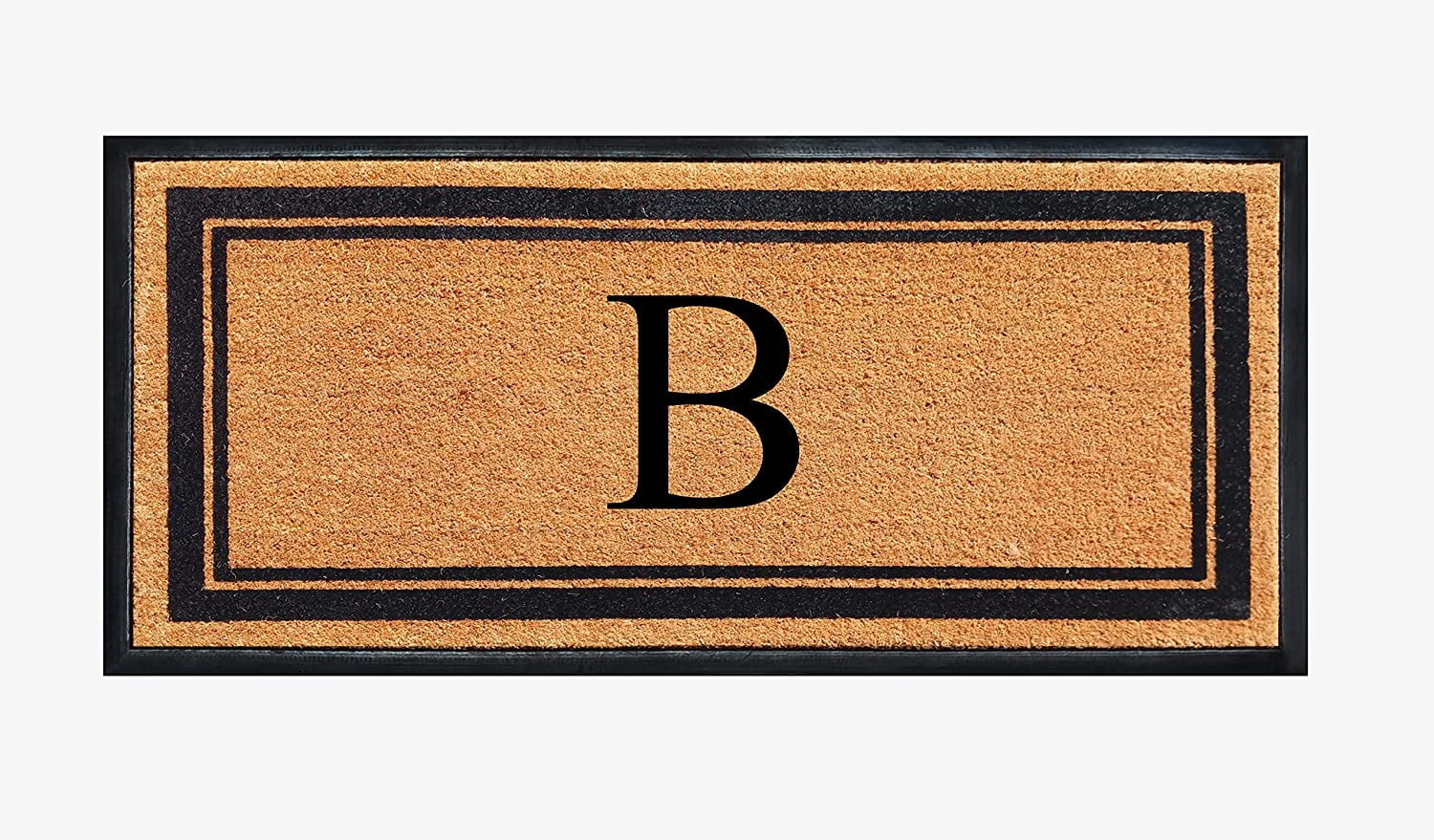 A1HC Natural Coir & Rubber Hand Flocked Large Monogrammed Door Mat ...