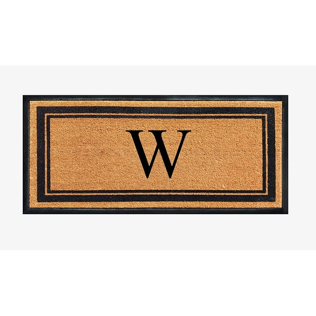 A1HC Natural Coir & Rubber Hand Flocked Large Monogrammed Door Mat ...