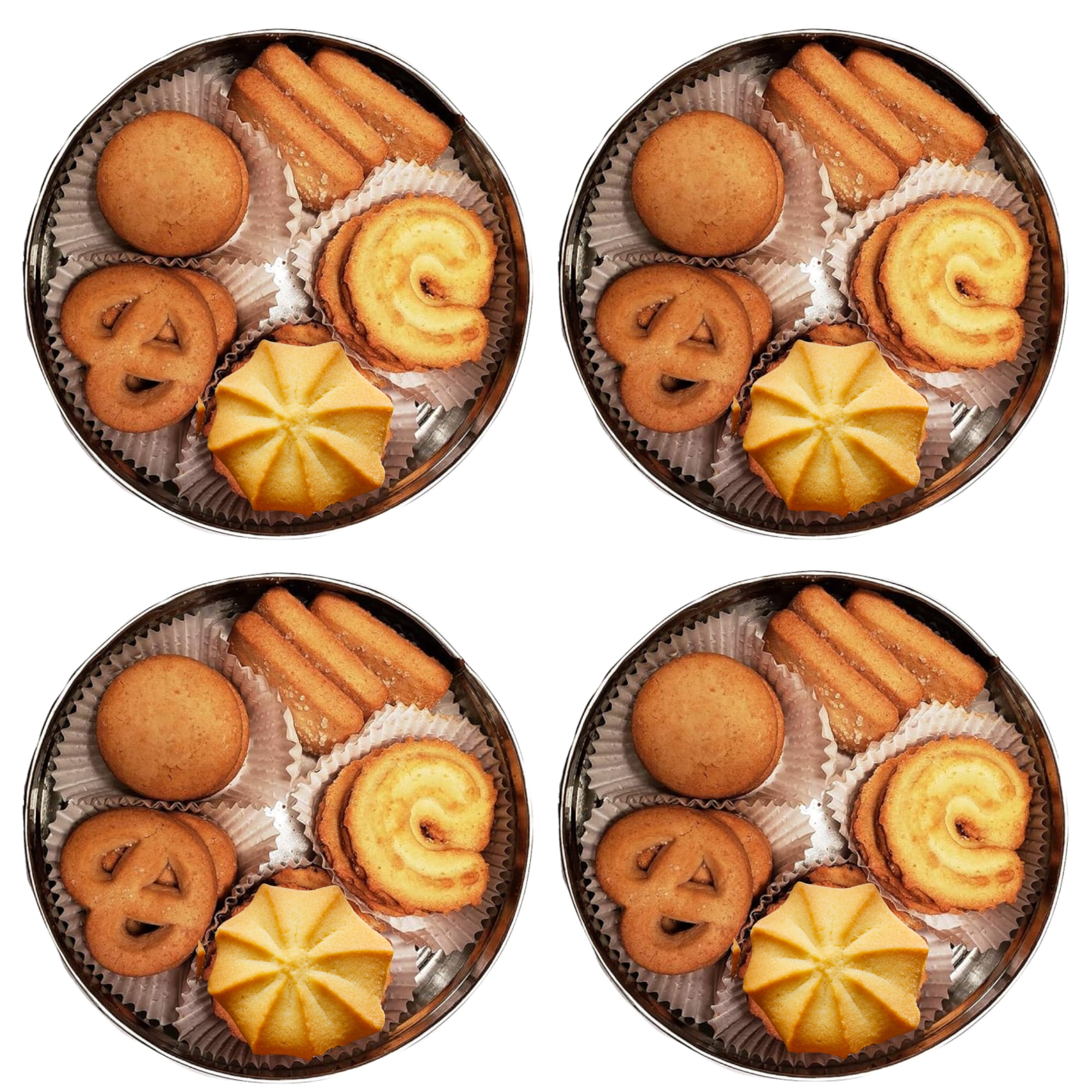 A1U Danish Style Butter Cookies, Assorted Premium Treats, 4 ct. 4 oz. Tins, Ideal for XMAS Gift ...