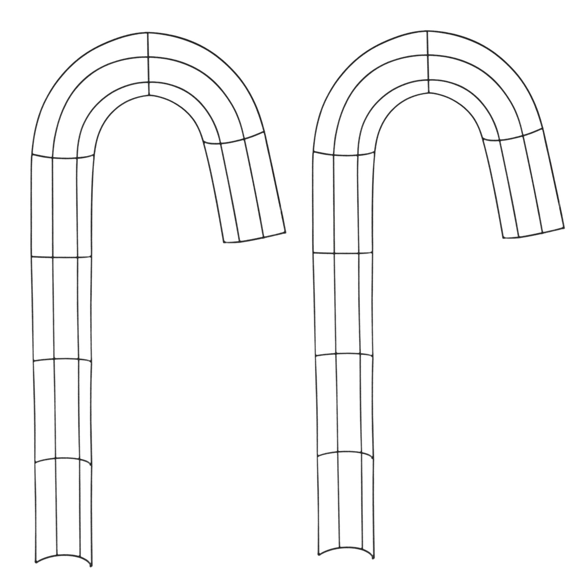 A1U Metal Candy-Cane-Shaped Wreath Forms 20.5-in., Christmas Holiday ...